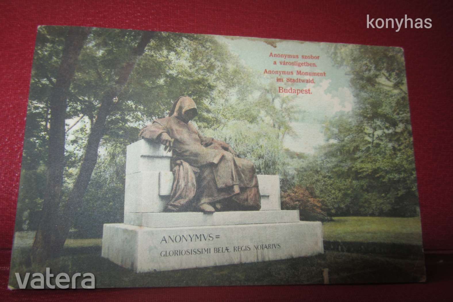 Budapest // Anonymus szobor 1906 // Régi Képeslap (meghosszabbítva ...