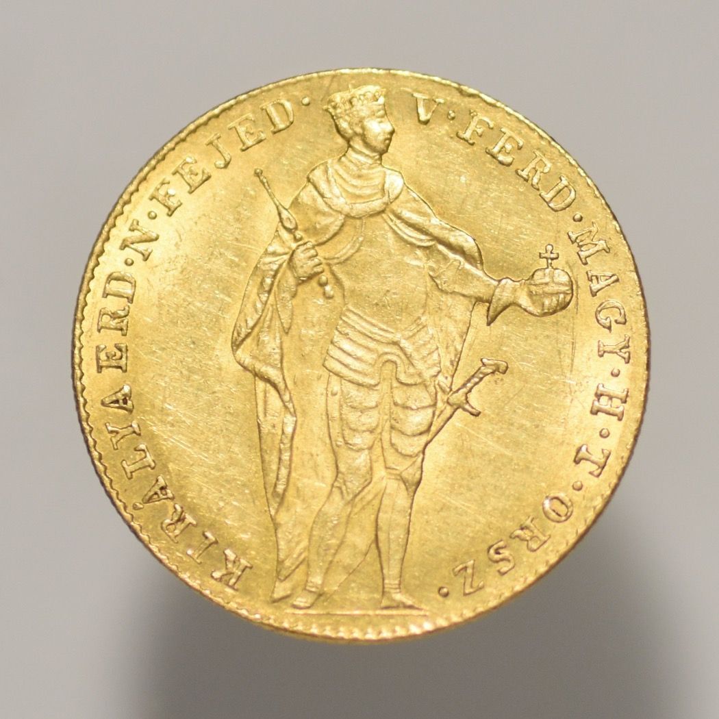 1848 Szabadságharc arany dukát aUNC , Széles címer! R! _A002