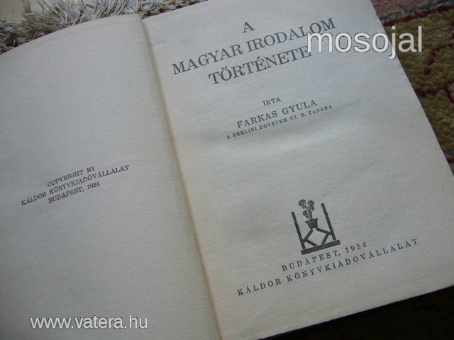 Farkas Gyula: Magyar irodalom története 1934 (meghosszabbítva ...