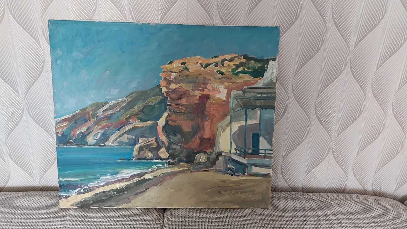 Szignózott, kvalitásos tájkép festmény festmény 70x60 cm ...