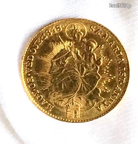 1 dukát 1848 Szabadságharc vastag címer, 3,5 gramm 986/1000 arany ...