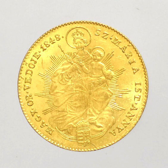 1848 Szabadságharc arany Dukát ( KESKENY CÍMER! R! ) aUNC -SV02