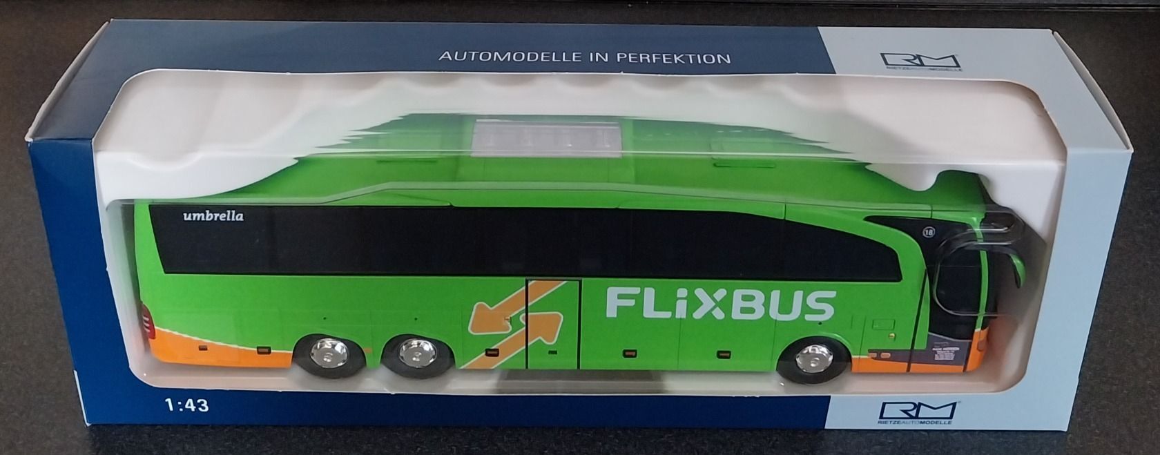 Mercedes-Benz Travego M - Flixbus - Rietze 14127 - 1:43 busz modell ...