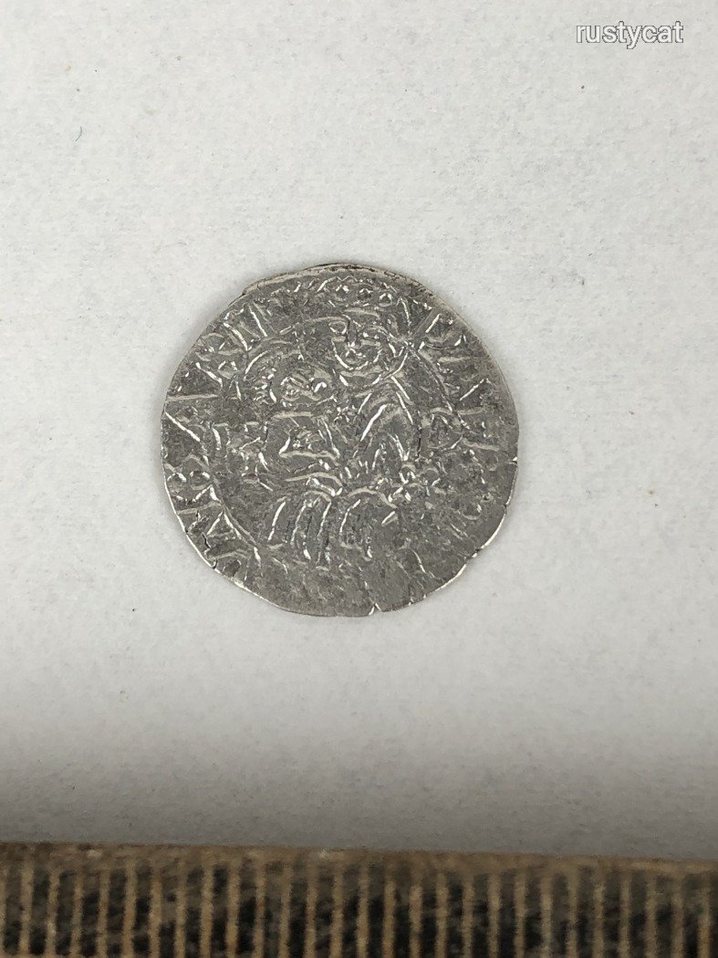 -AL441- Régi Pénz Pénzérme I. Mátyás Denár K-P Rozetta 1458-tól 1490-ig