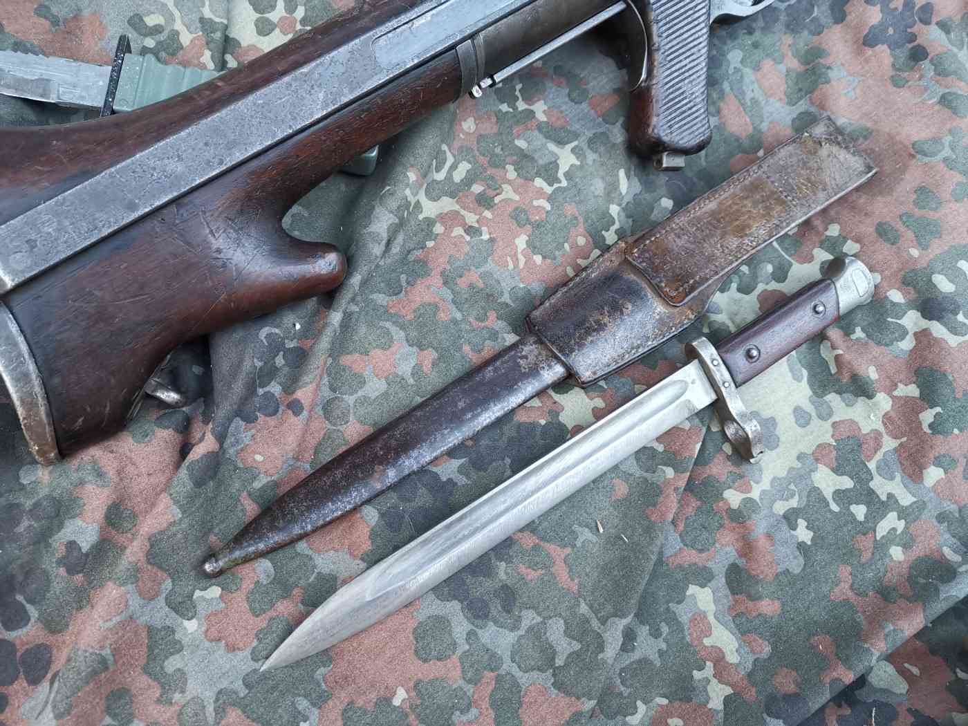 Magyar II.vh ritka 31M Mannlicher legénységi bajonett eredeti papuccsal ...