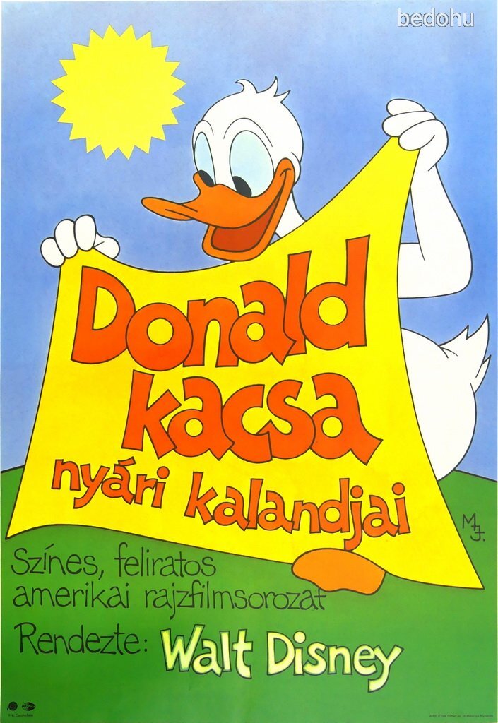 régi filmplakát DONALD KACSA NYÁRI KALANDJAI 1986 Amerikai film Walt Disney