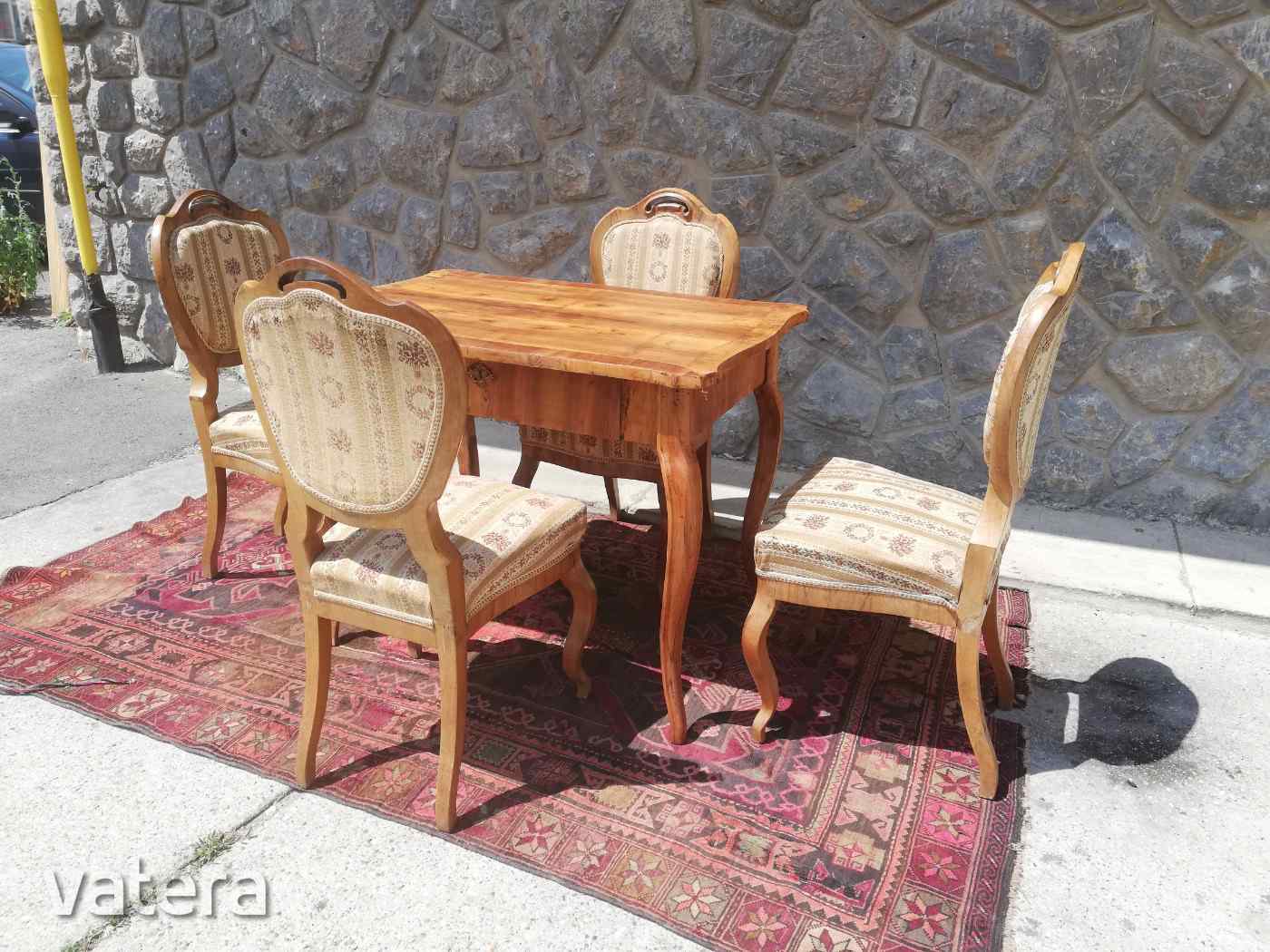 ANTIK SZALONGARNITÚRA KANAPÉ 4 SZÉK ASZTAL (meghosszabbítva: 3257993996 ...