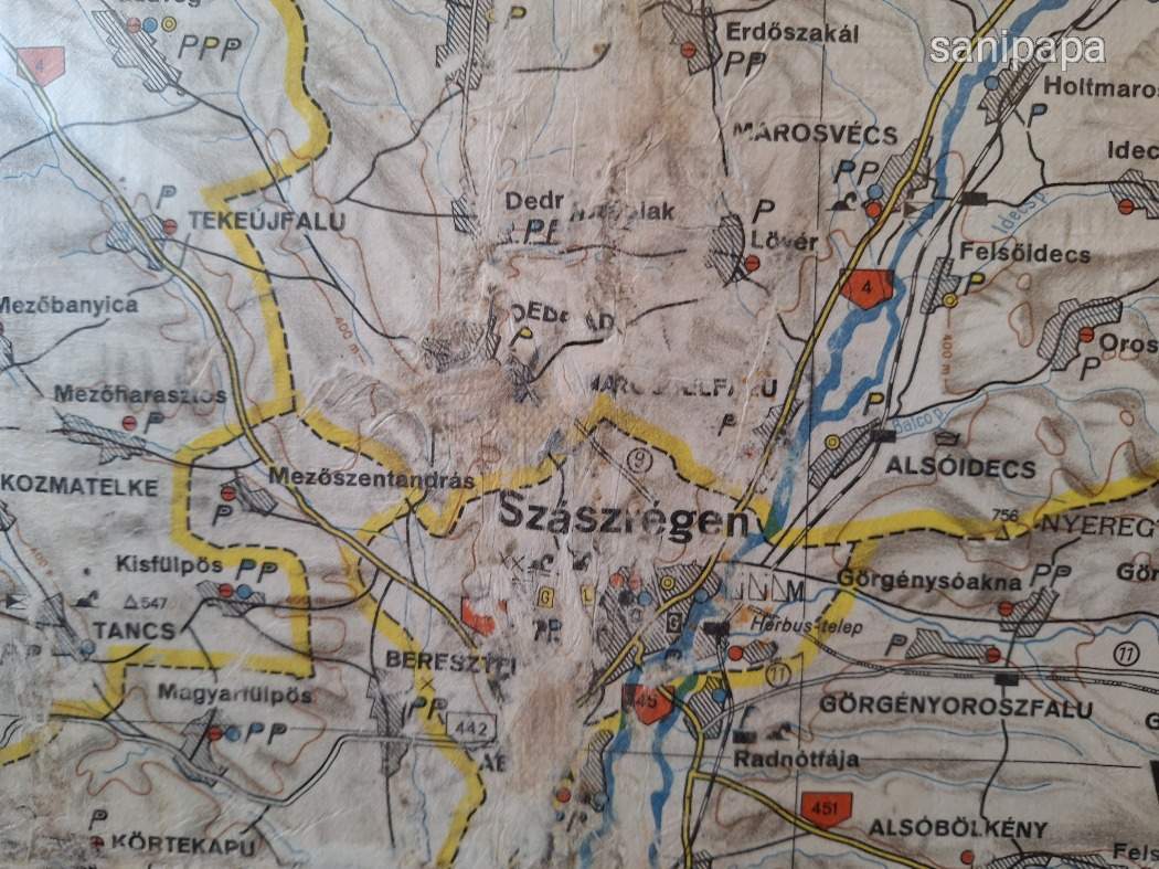 Észak-Erdély, Horthy korszak, Maros-Torda vármegye térképe, 1941 ...