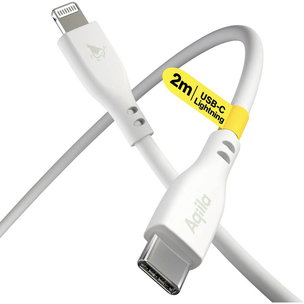 Aqiila CS22 USB-C apa - Lightning apa 2.0 Adat és töltő kábel 2m ...