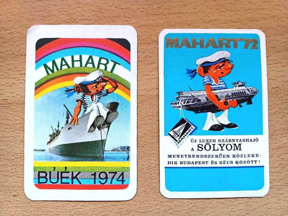 MAHART 2 db rajzos kártyanaptár folyami hajózás tengerjáró hajó Bécs ...