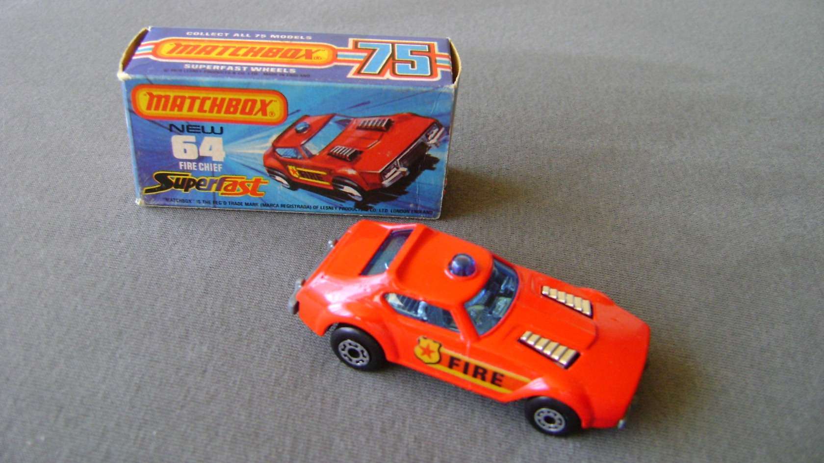 Matchbox superfast fire chief a 70-es évekből eredeti dobozában ...