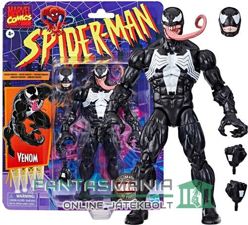 16cm-es Marvel Legends figura 1990s Animated VENOM klasszikus fekete ...