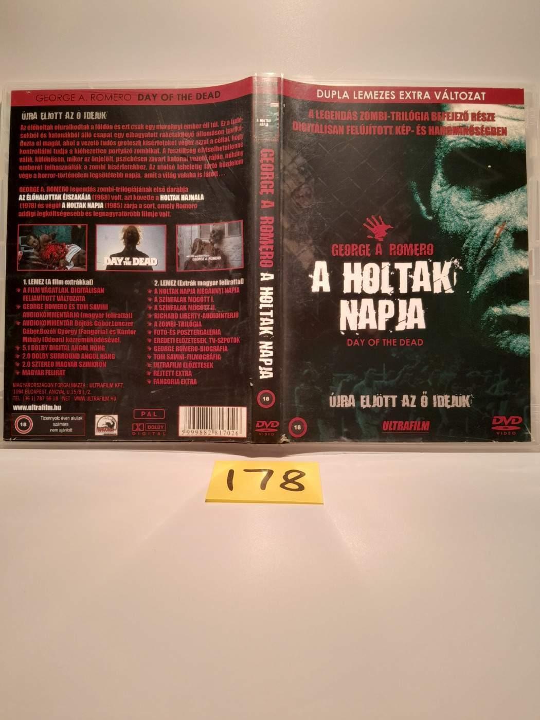 Jó állapotú DVD 178 A holtak napja -Duplalemezes- Lori Cardille, Terry ...