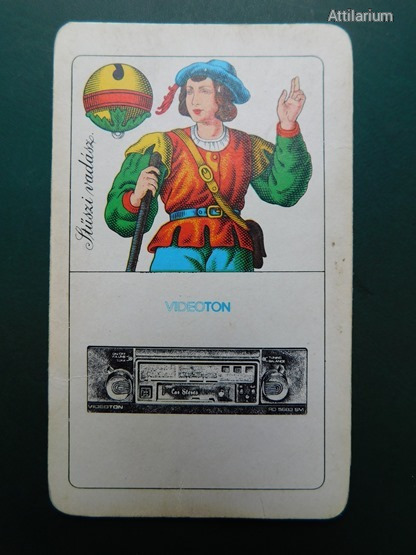 VIDEOTON kártyanaptár, autórádió, magnó, 1985. Magyar kártya, tök felső ...