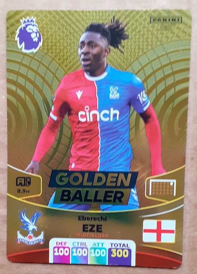 9 Golden Baller + 1 Invincible focis kártya, teljes sor Panini English ...