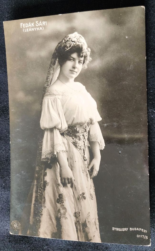 cca. 1915 FEDÁK SÁRI ZSAZSA A DIVA PRIMADONNA LEÁNYKA NÉP SZÍNHÁZ ...