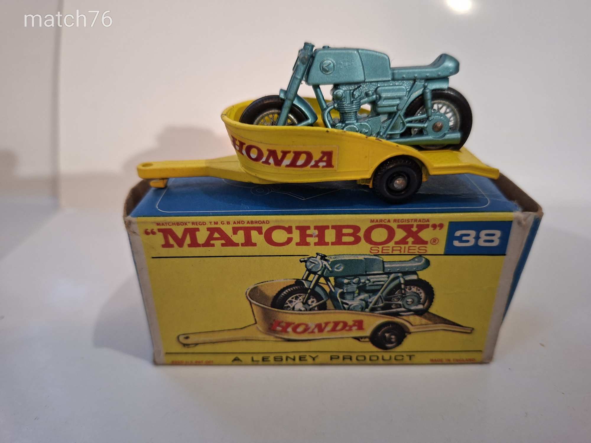 Matchbox Rw Honda Motorcycle with Trailer no.38 eredeti dobozban