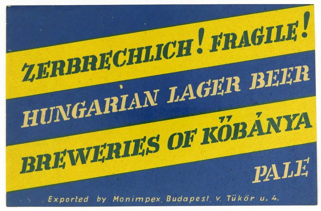 Reklámnyomtatvány: Hungarian Lager Beer Kőbánya, németnyelvű sör ...