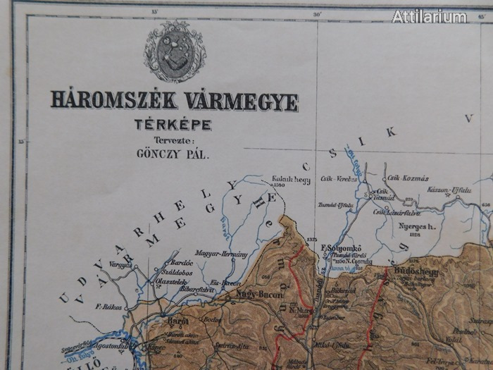 Háromszék Vármegye térképe. Nagy-Magyarország: Pallas Nagy Lexikona ...