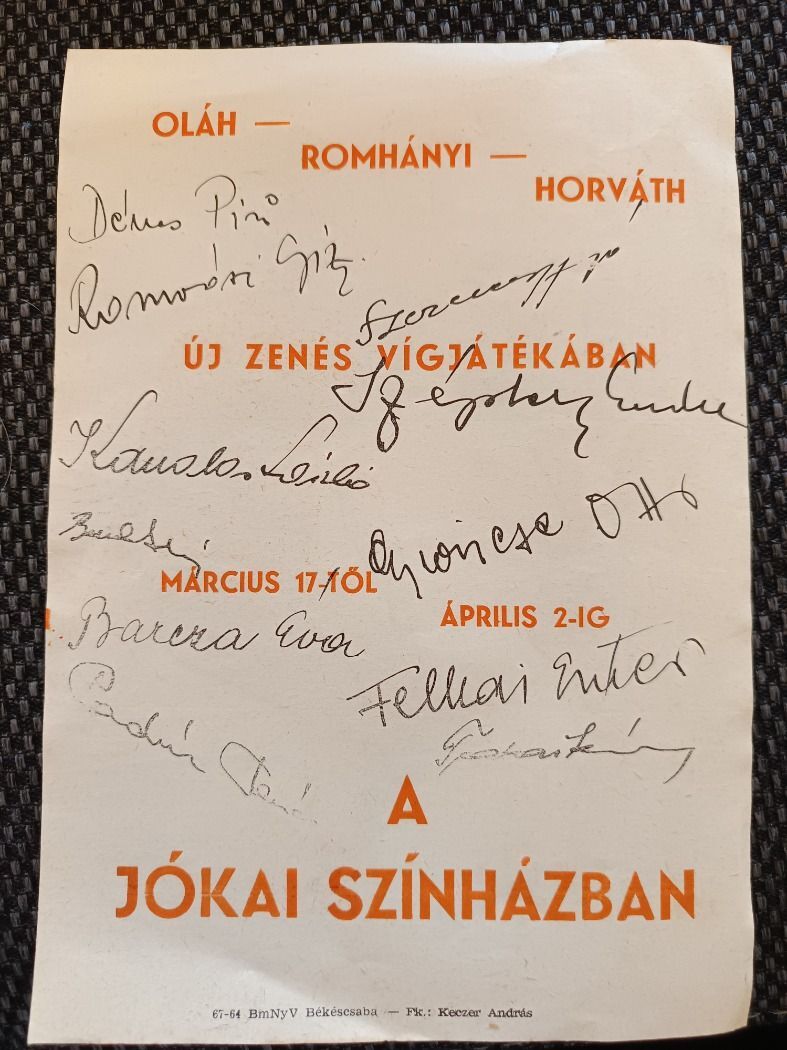 1967 NÉZD MEG AZ APJÁT DEDIKÁLT SZÍNHÁZ PLAKÁT BÉKÉSCSABA FELKAI ESZTER ...