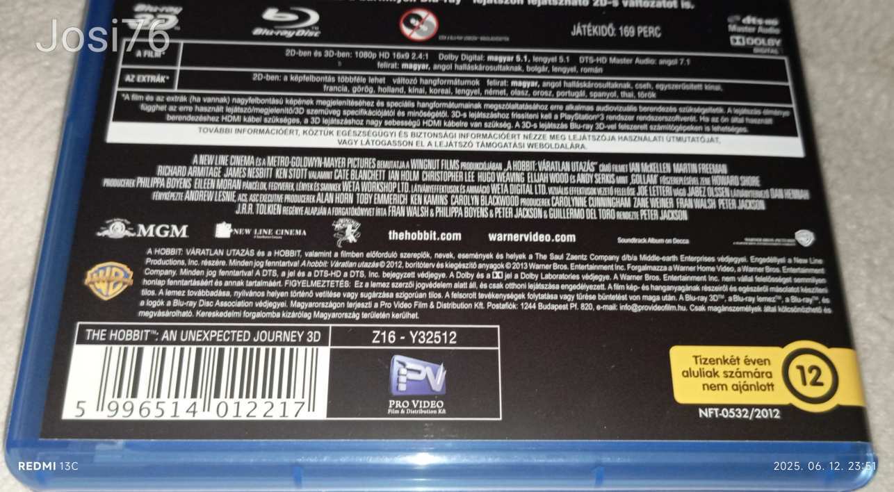 Hobbit - Váratlan utazás 3D 4 lemezes Magyar Kiadású és Magyar ...