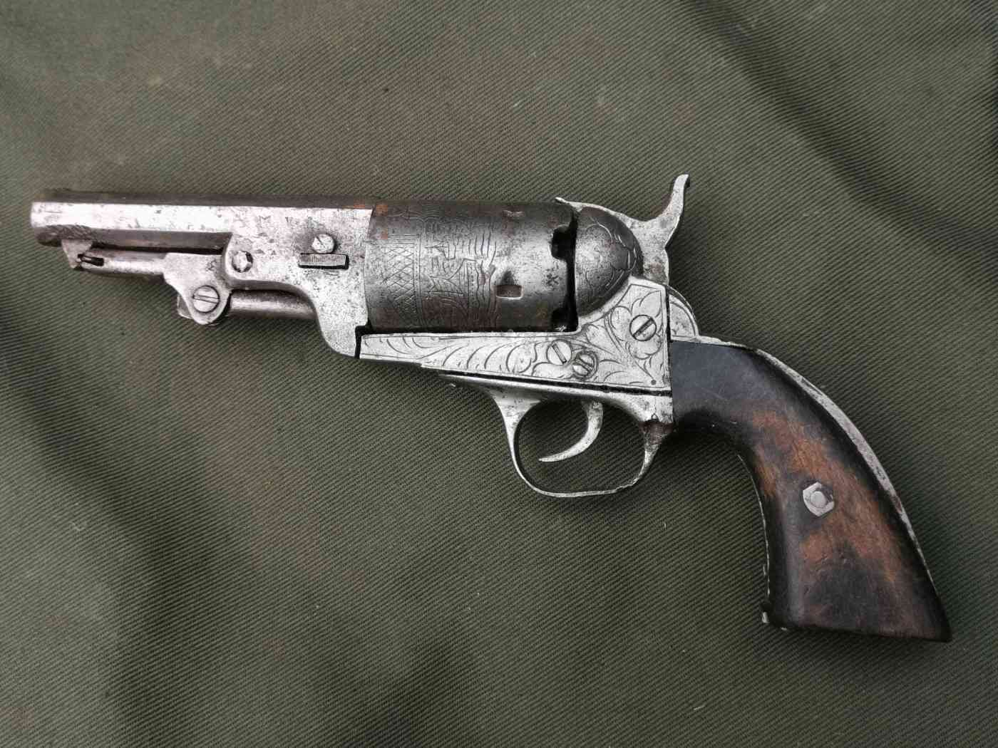 Ritka belga Colt 1851 sherif rövidcsövű 36 kaliberű eredeti pisztoly ...