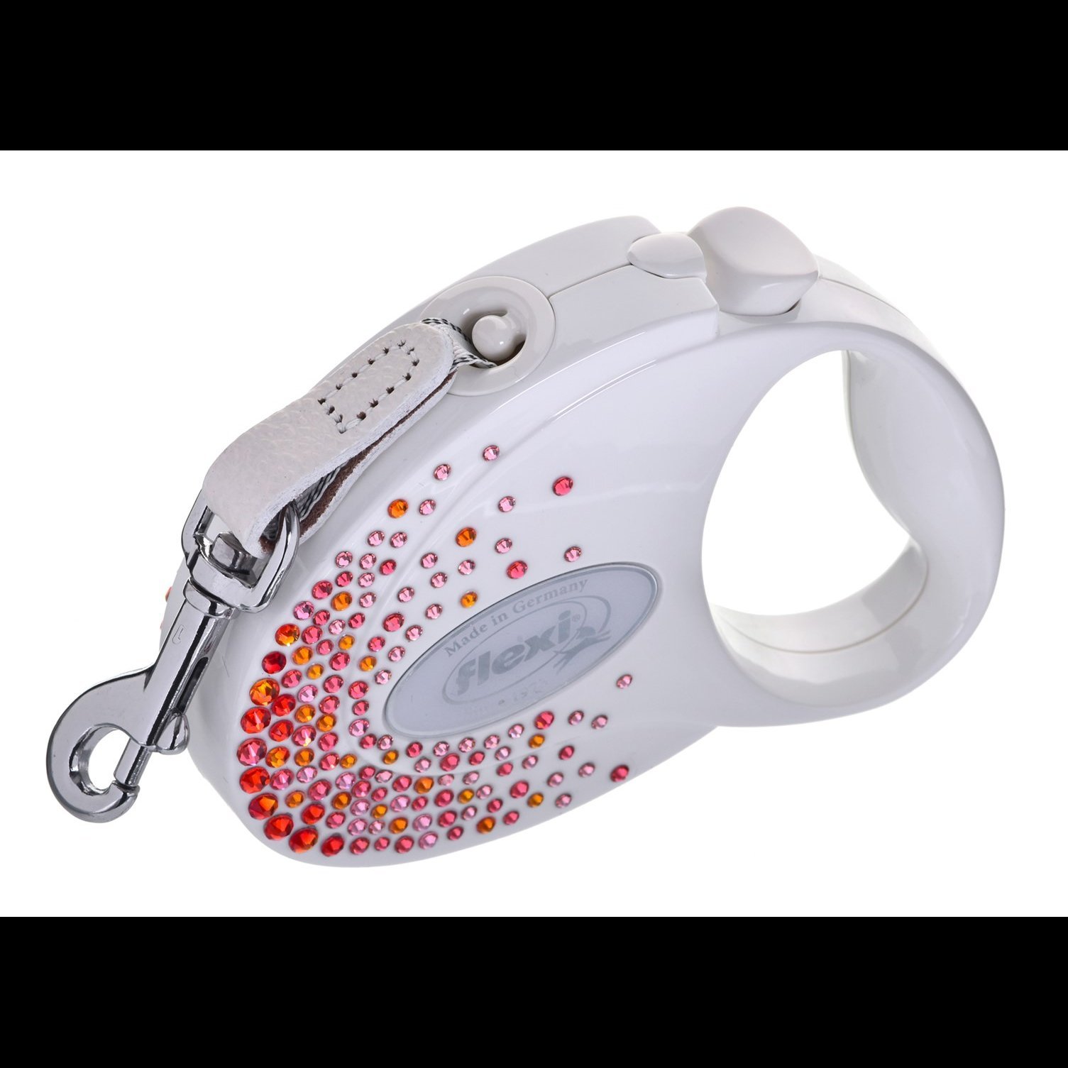 Flexi Glam Splash S/3m Csévélő szalagos kutyapóráz - Narancs/Fehér (FL ...
