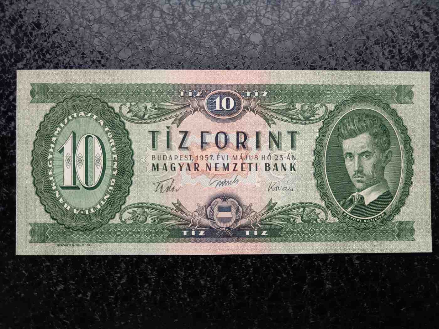 Minőségi, ritka bankjegy: 1957 10 Forint bankjegy bankfriss UNC A589 066265