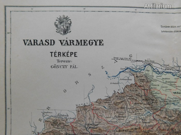 Vaarasd Vármegye térképe. Nagy-Magyarország: Pallas Nagy Lexikona. Terv ...