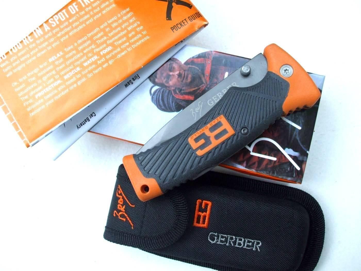 GERBER Bear Grylls Ultimate Tactical bicska dobozos tokkal új 21 CM 1 FT
